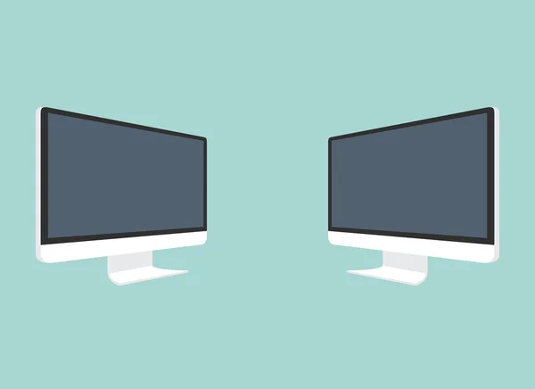 Led tv hanging monitor on the wall background Stock Vector Image by ...