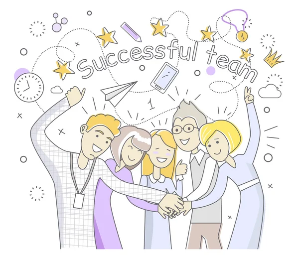 Successful Team People Design Flat - Stock Image - Everypixel