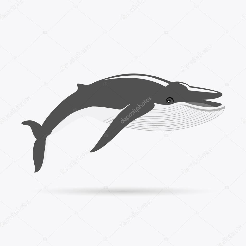 Black Whale Isolated on White Background Stock Vector by ©robuart 108918720