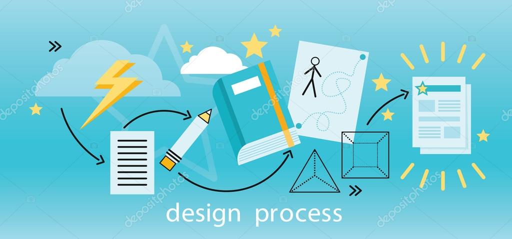Design Process Banner Flat Concept Stock Vector Image by ©robuart ...