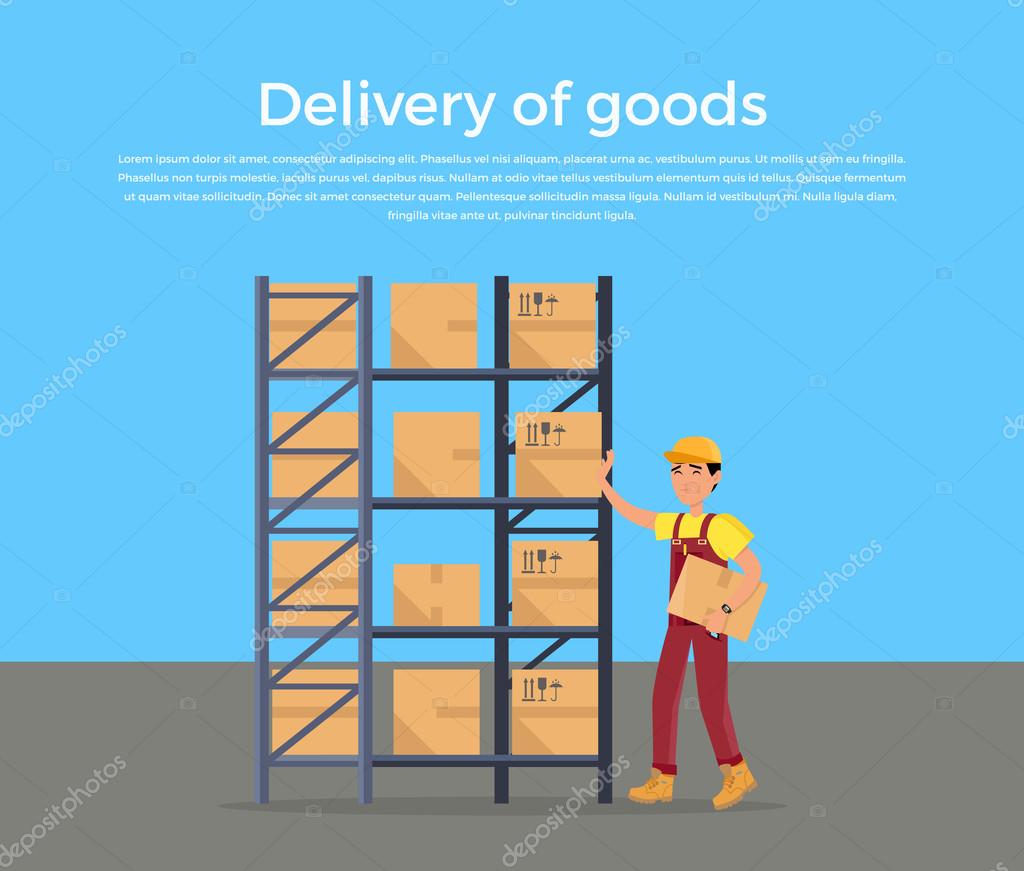 Goods in Stock Banner Design Flat Stock Vector Image by ©robuart #113293678