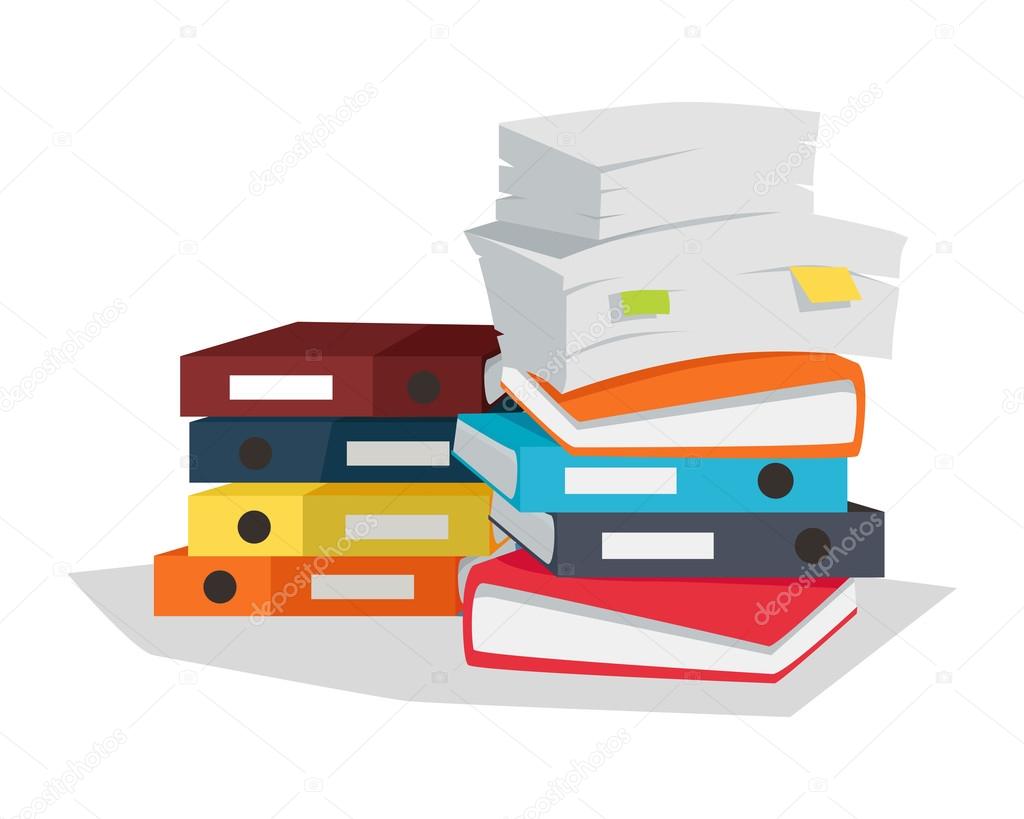 Stack of Documents Vector Flat Design on White. — Stock Vector ... Stack of Documents Vector Flat Design on White. — Stock Vector ...