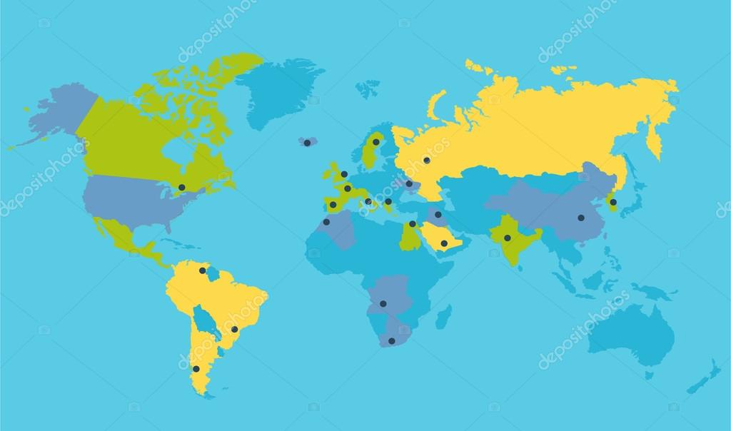 Mapa político mundial Vector Ilustración Vector de stock por ©robuart ...