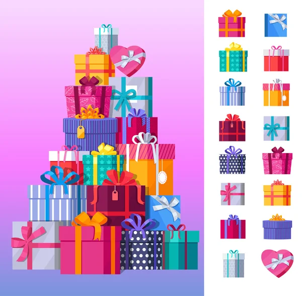 Colorful gift stack Vector Art Stock Images | Depositphotos