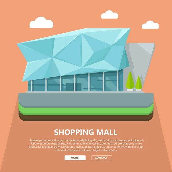 Shopping Mall Web Template in Flat Design. Stock Vector Image by ...
