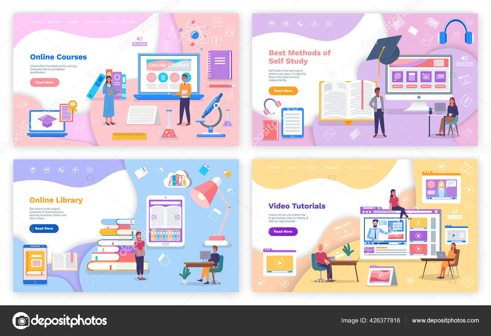 Training site template. Self-development, online courses, libraries ...