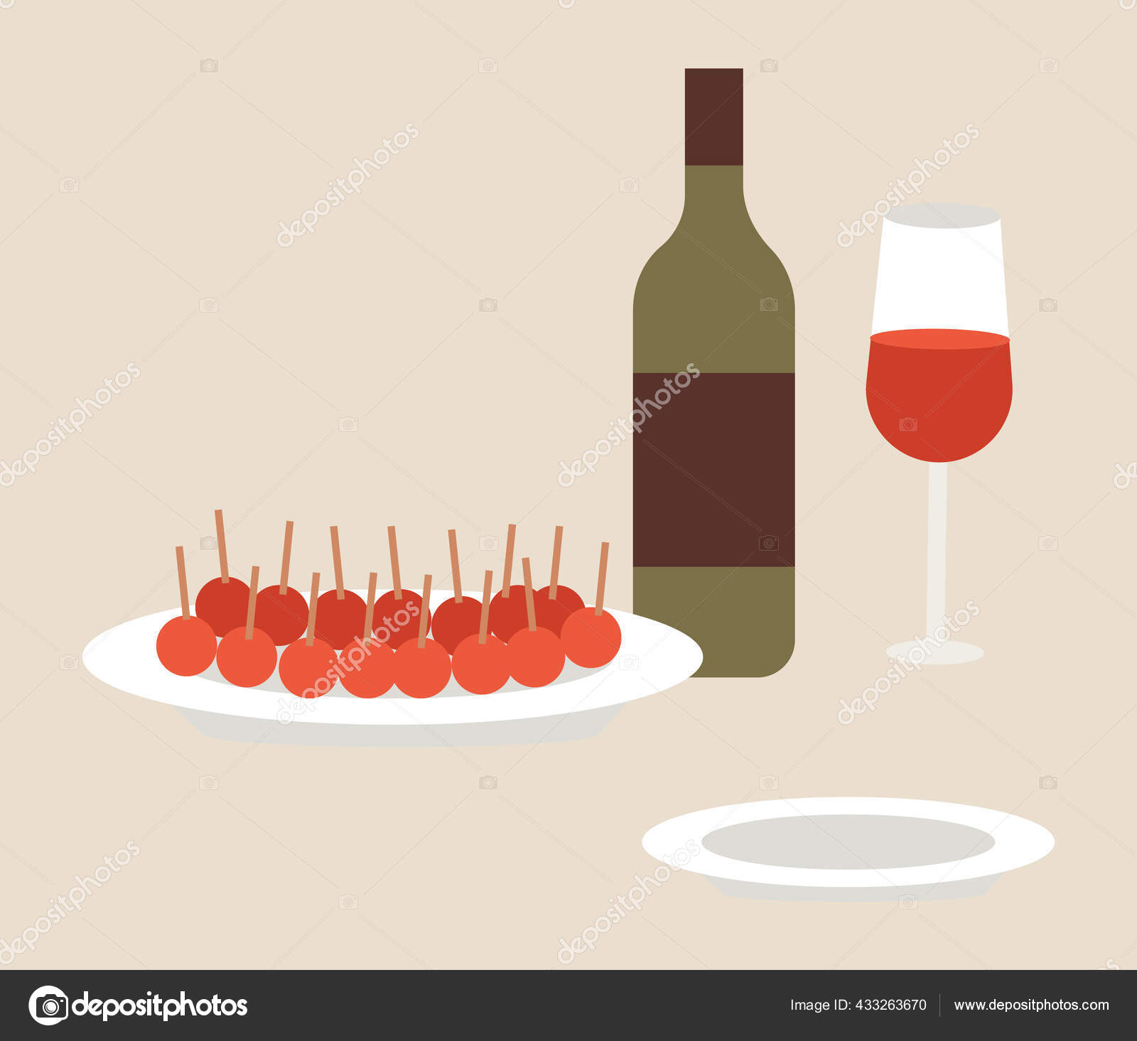 Types d'illustration vectorielle aperitifes. Emblème alimentaire local ...