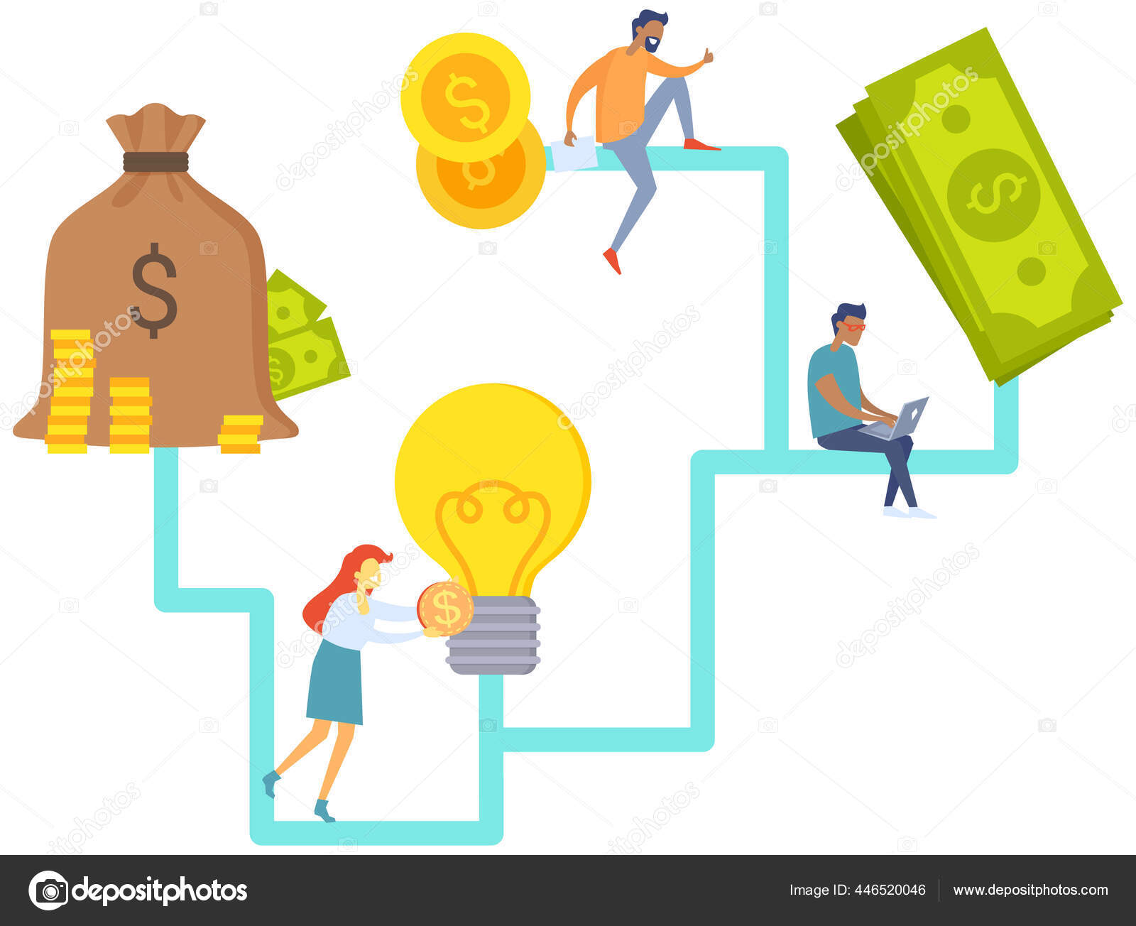 Great idea, business plan and cooperation in deal with businessmen ...