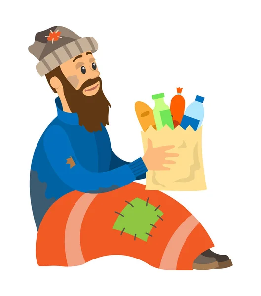 People Giving Food To The Poor Cartoon