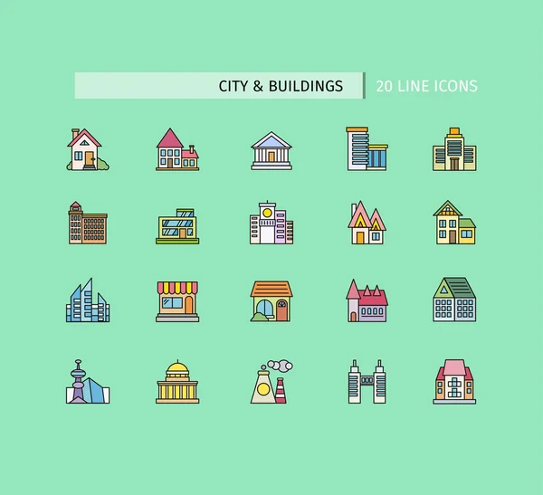 Icon: buildings set | 36 building icons set - — Stock Vector ...