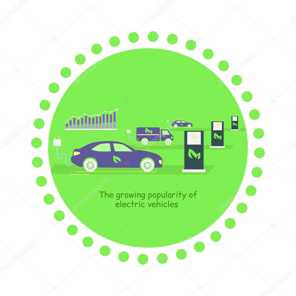 Icon Flat Growing Popularity Electric Vehicles Stock Vector by ©robuart ...