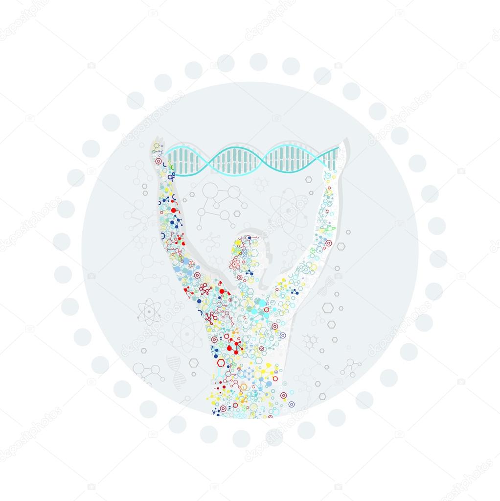 Form Man with Human DNA. Concept Scientific Stock Vector Image by ...