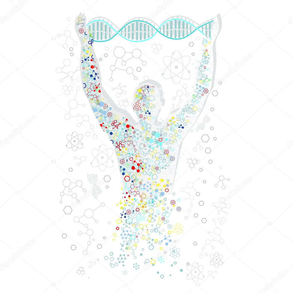 Form Man with Human DNA. Concept Scientific Stock Vector Image by ...