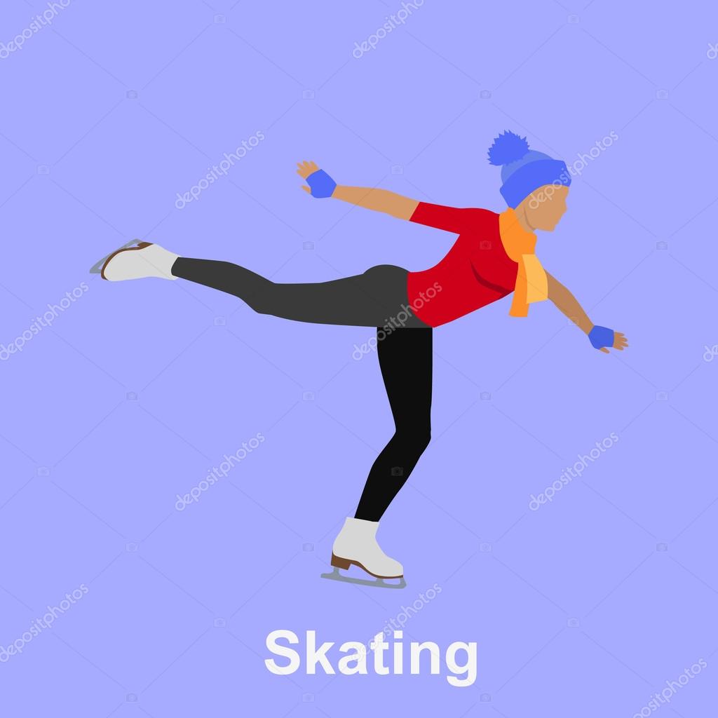 People Skating Flat Style Design Stock Vector by ©robuart 98400858