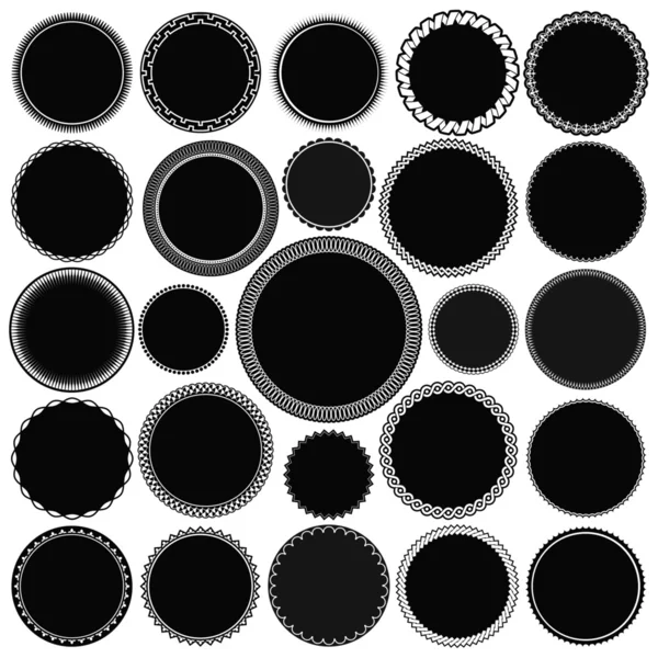 Collection of Round Decorative Border Frames with Solid Filled ...