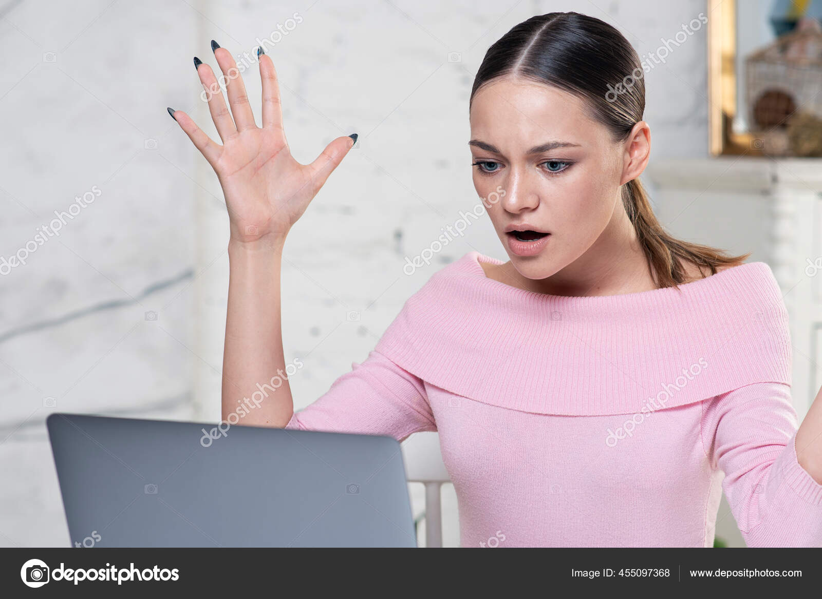 Portrait Angry Indignant Shocked Girl Hater Young Beautiful Nervous ...