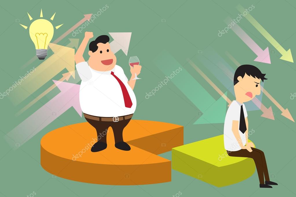 Market competition. Competing business sectors concept represent ...