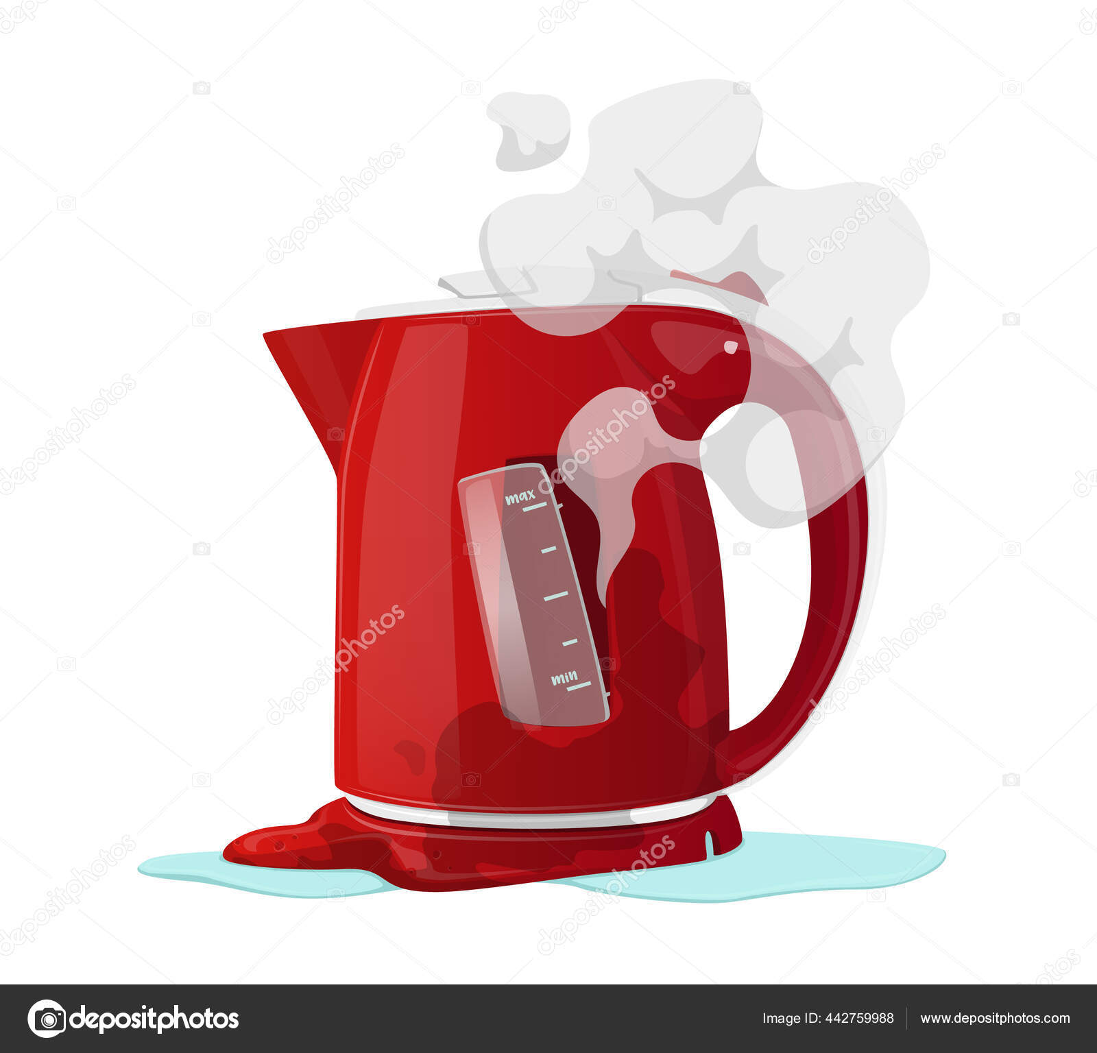 Cartoon Kettle With Steam
