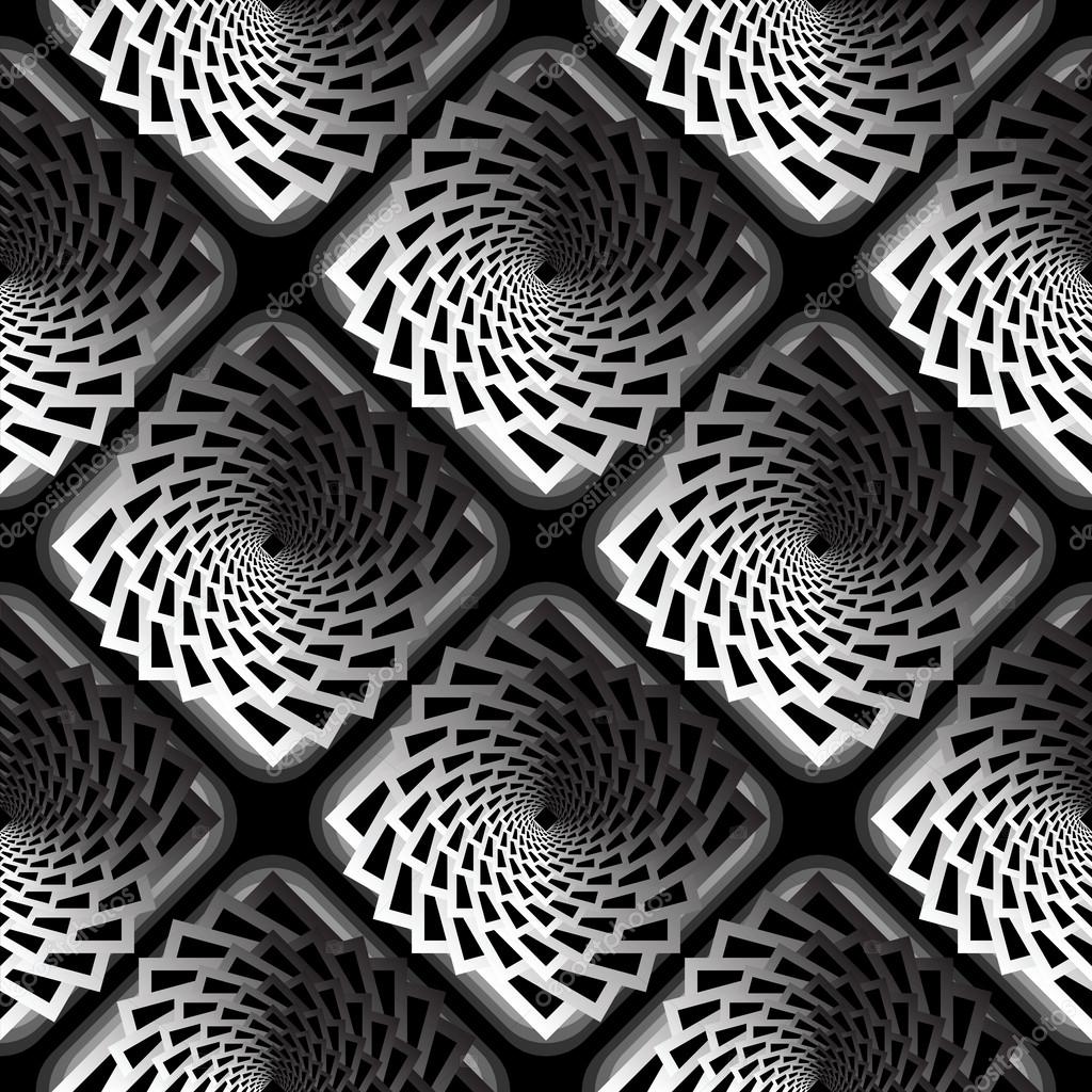 Design seamless monochrome vortex twisting pattern — Stock Vector ...