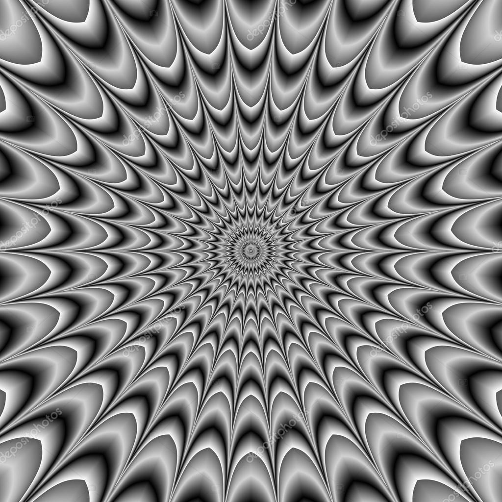 Hypnotic black and white abstract rotating motion illustration — Stock ...