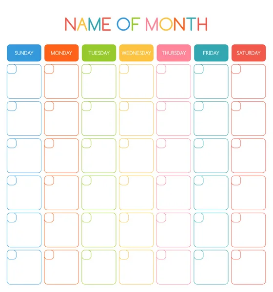 Spanish week planning calendar in colors of the day Stock Vector by ...