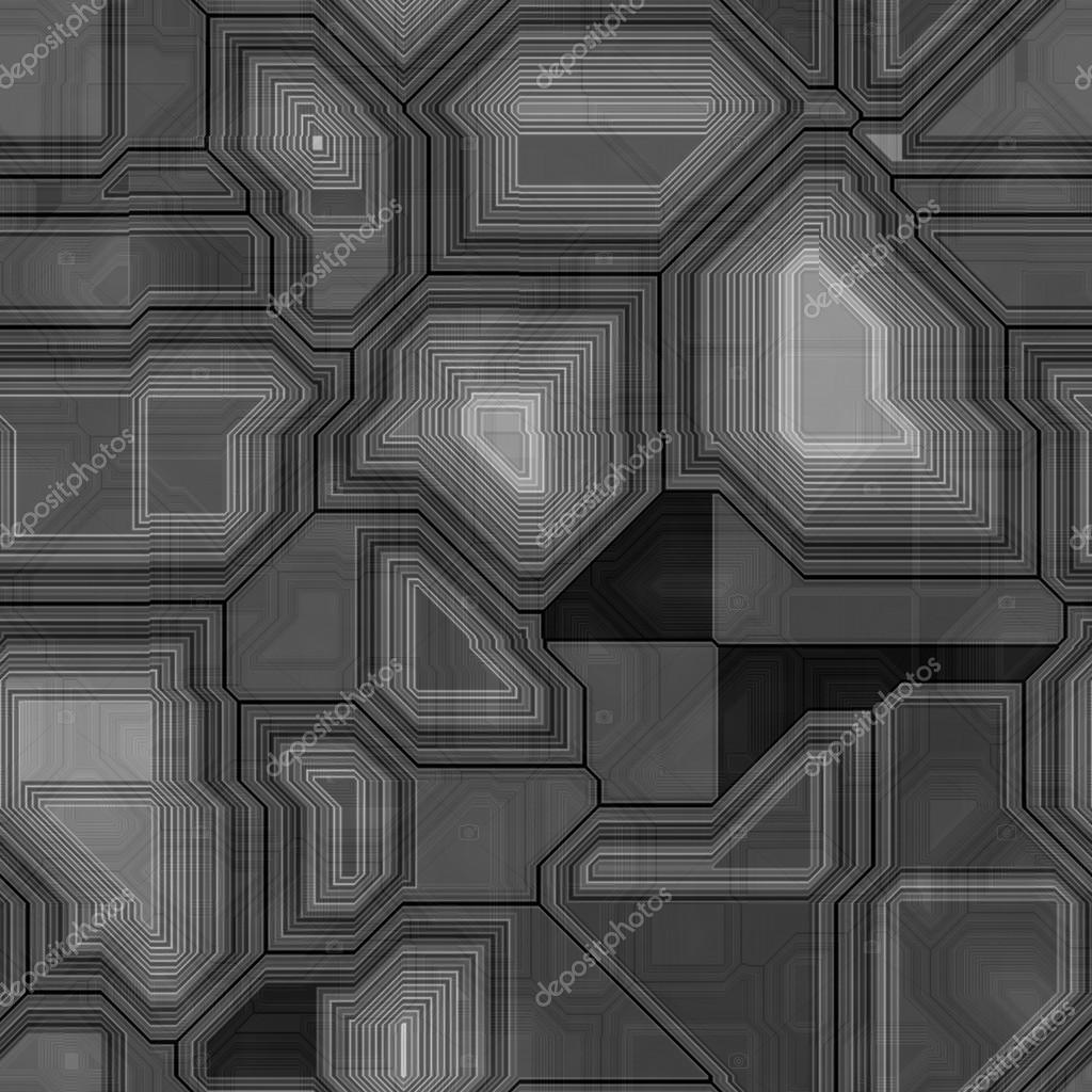 Seamless greyscale pattern inspired by computer circuit — Stock Photo ...