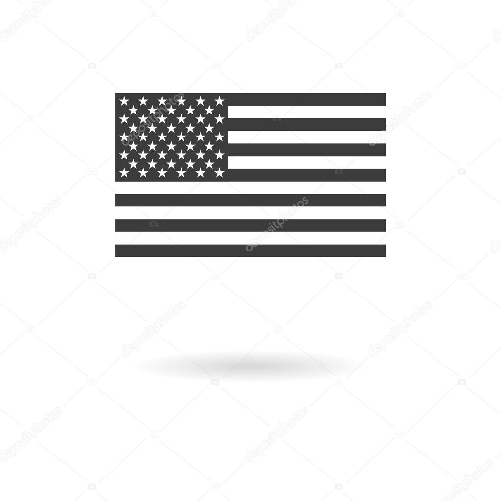 Dark grey icon for greyscale USA flag (official proportions) on Stock ...