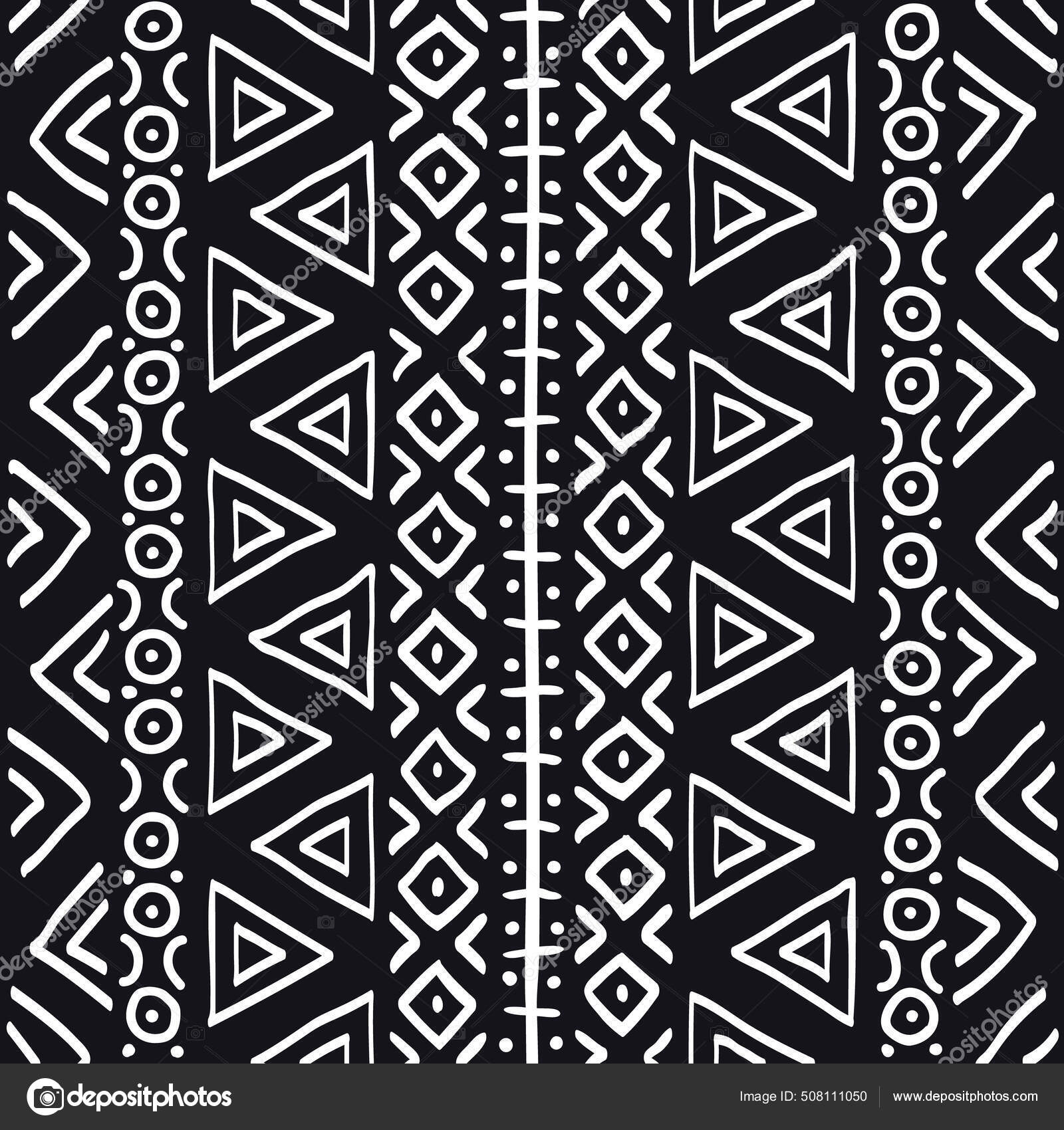 African Print Fabric Vector Seamless Tribal Pattern Traditional Ethnic
