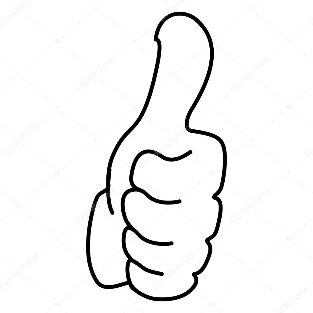 Duim omhoog Hand teken silhouet — Stockvector © Simeon.VD #76517709