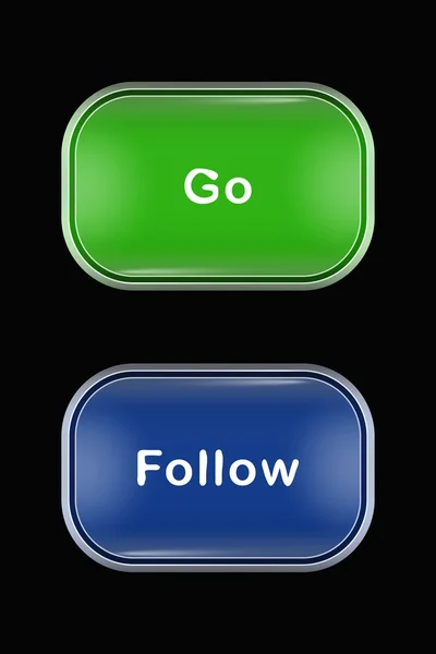 Button icon for the site is red, blue, green, yellow shines — Stock ...