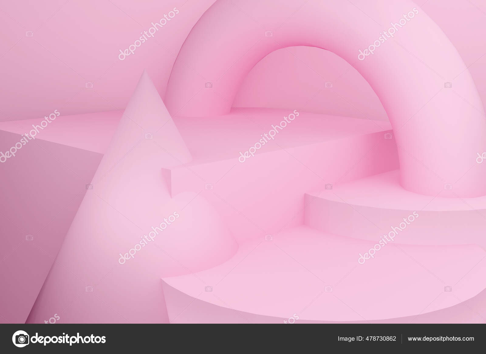 Abstract Scene Pink Tones Pedestal Cylinder Geometric Bodies Cylinders ...