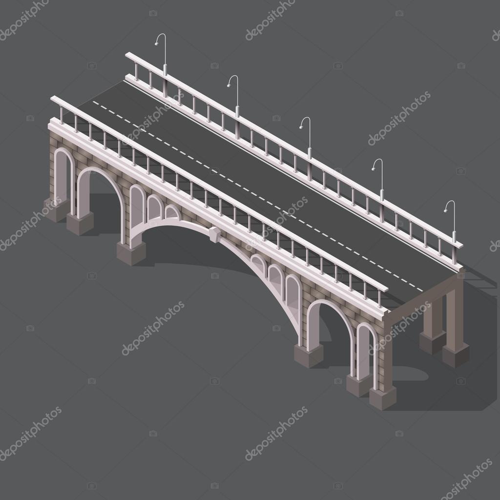 Isometric drawing of a stone bridge Stock Vector Image by ©Roxiller ...