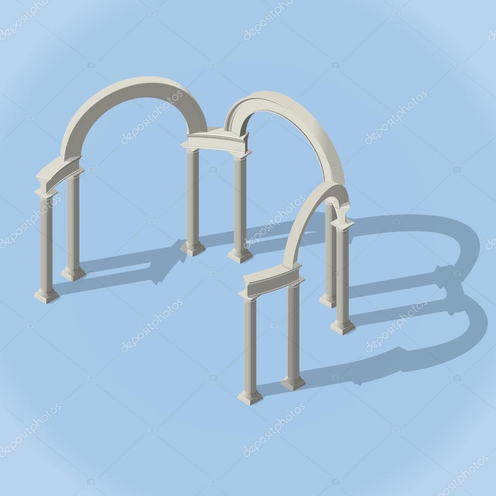 Isométrica antigua rotonda monopteros arcade Vector de stock #89475782 ...