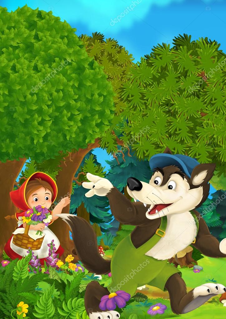 Disegni Di Lupi Dei Cartoni Animati Colorati Vettoriali Stock