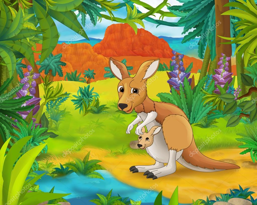 Caricatura de dibujos animados canguro Ilustración de stock de ...