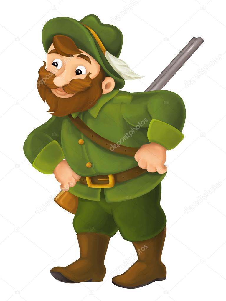 Cartoon hunter man Stock Illustration by ©agaes8080 #80500464