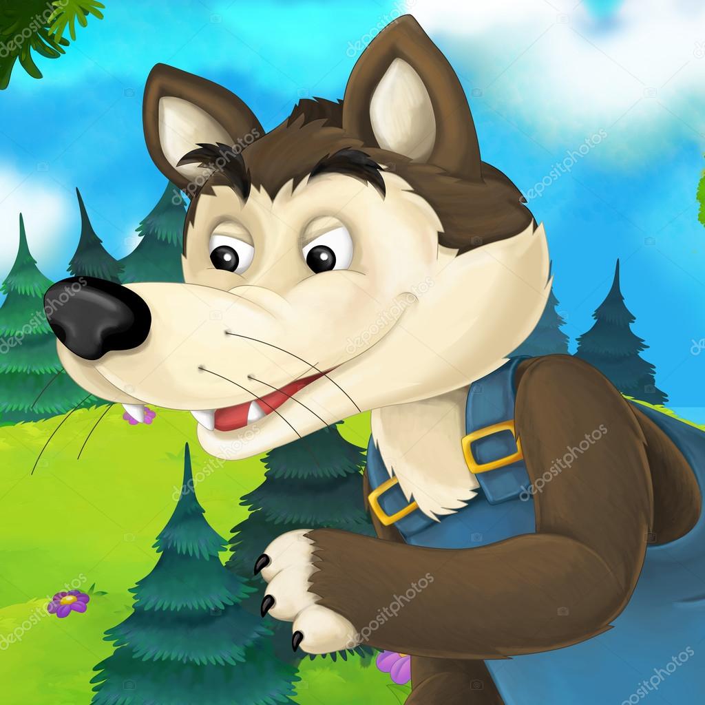 Cartoon fairy tale wolf — Stock Photo © agaes8080 #80988228