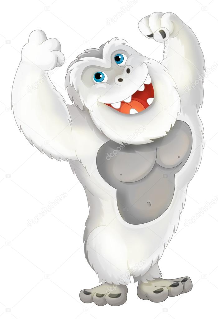 Simio de dibujos animados como Yeti Ilustración de stock #86302222 de ...