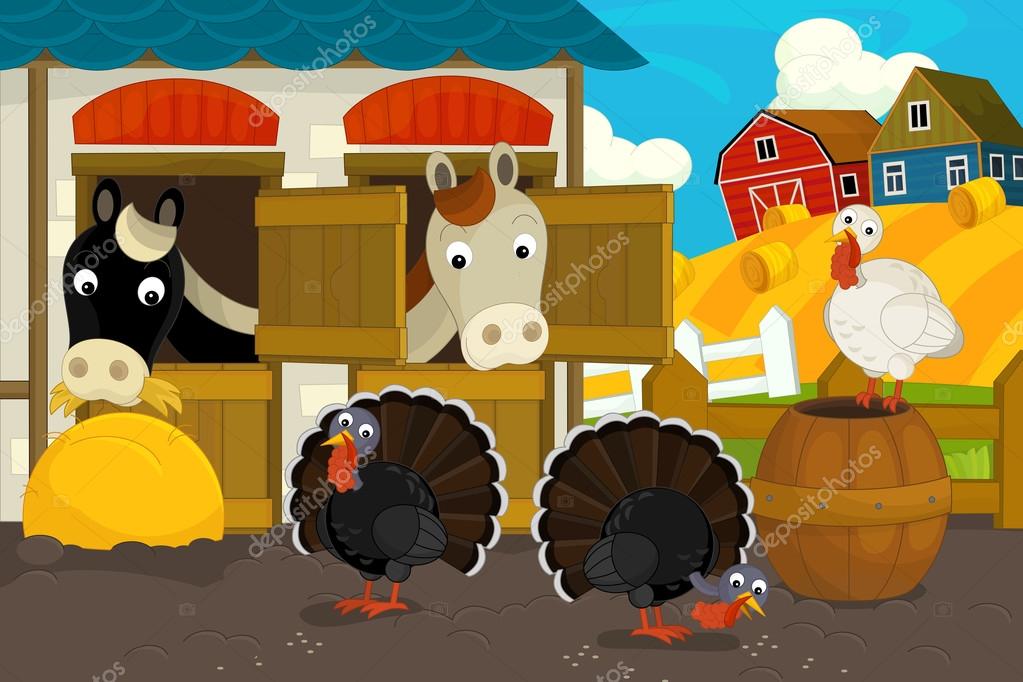 Happy and colorful farm Stock Illustration by ©agaes8080 #88334074