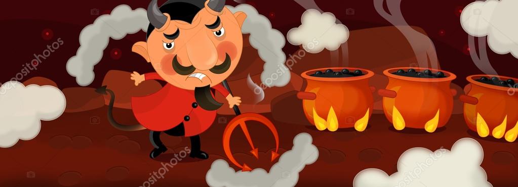 Devil dancing in his hell dungeon — Stock Photo © agaes8080 #94227672