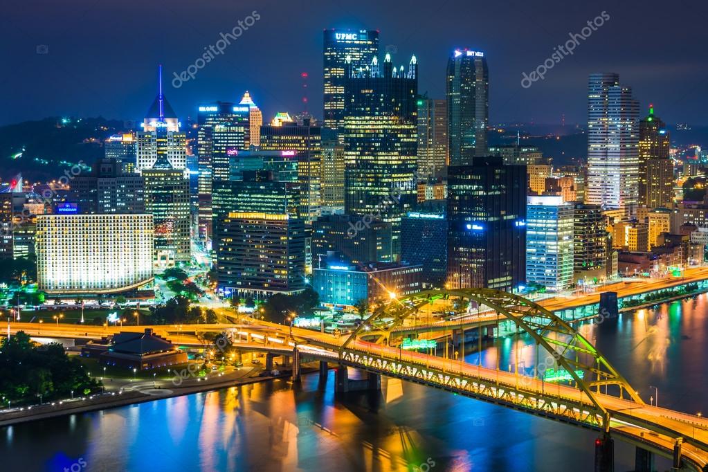 Night view of Pittsburgh from the top of the Duquesne Incline in Stock ... Night view of Pittsburgh from the top of the Duquesne Incline in Stock ...