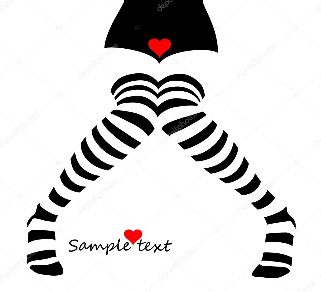 Womans legs in striped stockings — Stock Vector © marzacz #64687783