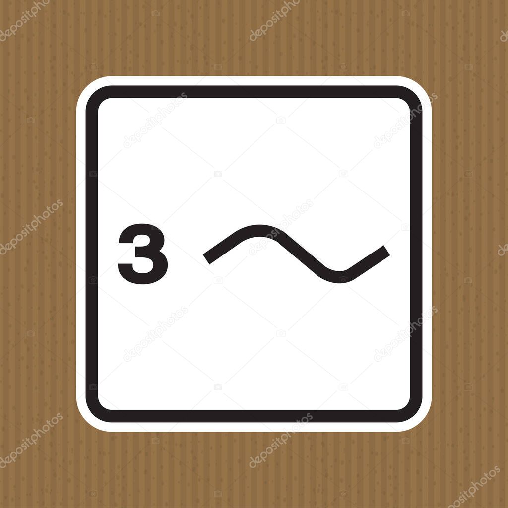 Signo de símbolo de poder trifásico aislado sobre fondo blanco ...