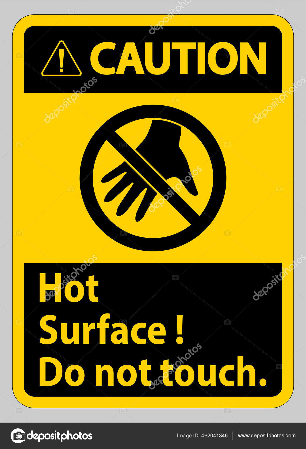 Caution Sign Hot Surface Touch White Background Stock Vector Image by ...