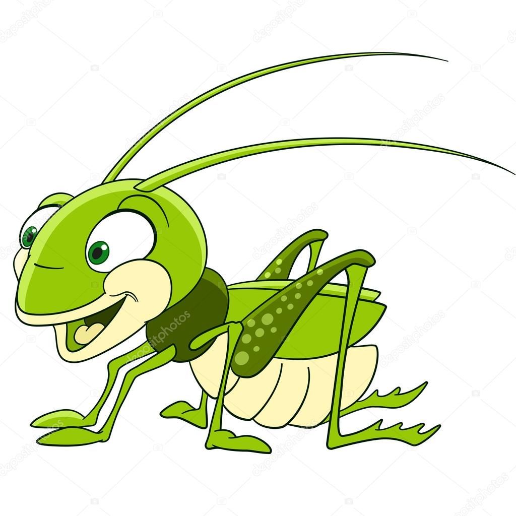 Grillo Animada / Cute grasshopper cartoon — Stock Vector © tigatelu ...