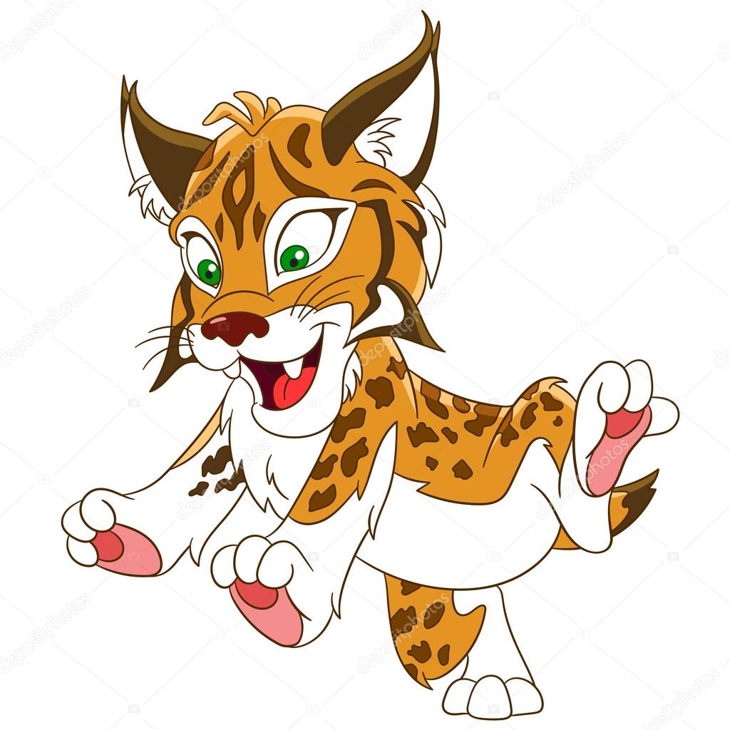 Cute cartoon lynx Stock Vector Image by ©Sybirko #106244850