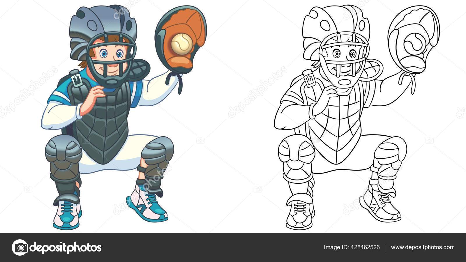 Softball Catcher Coloring Pages