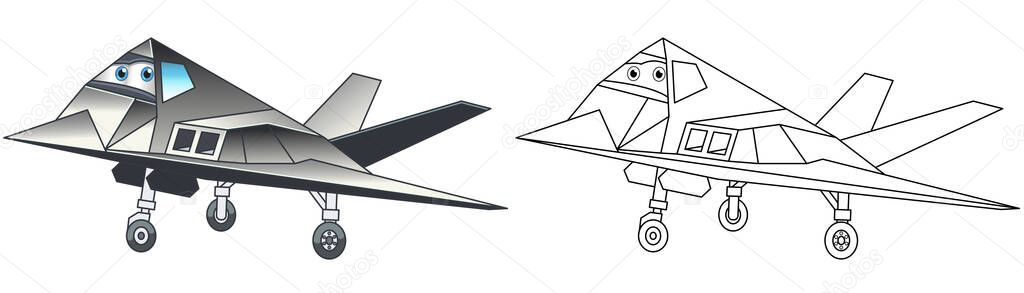 Coloring page with lockheed F-117 nighthawk. Line art drawing for kids ...