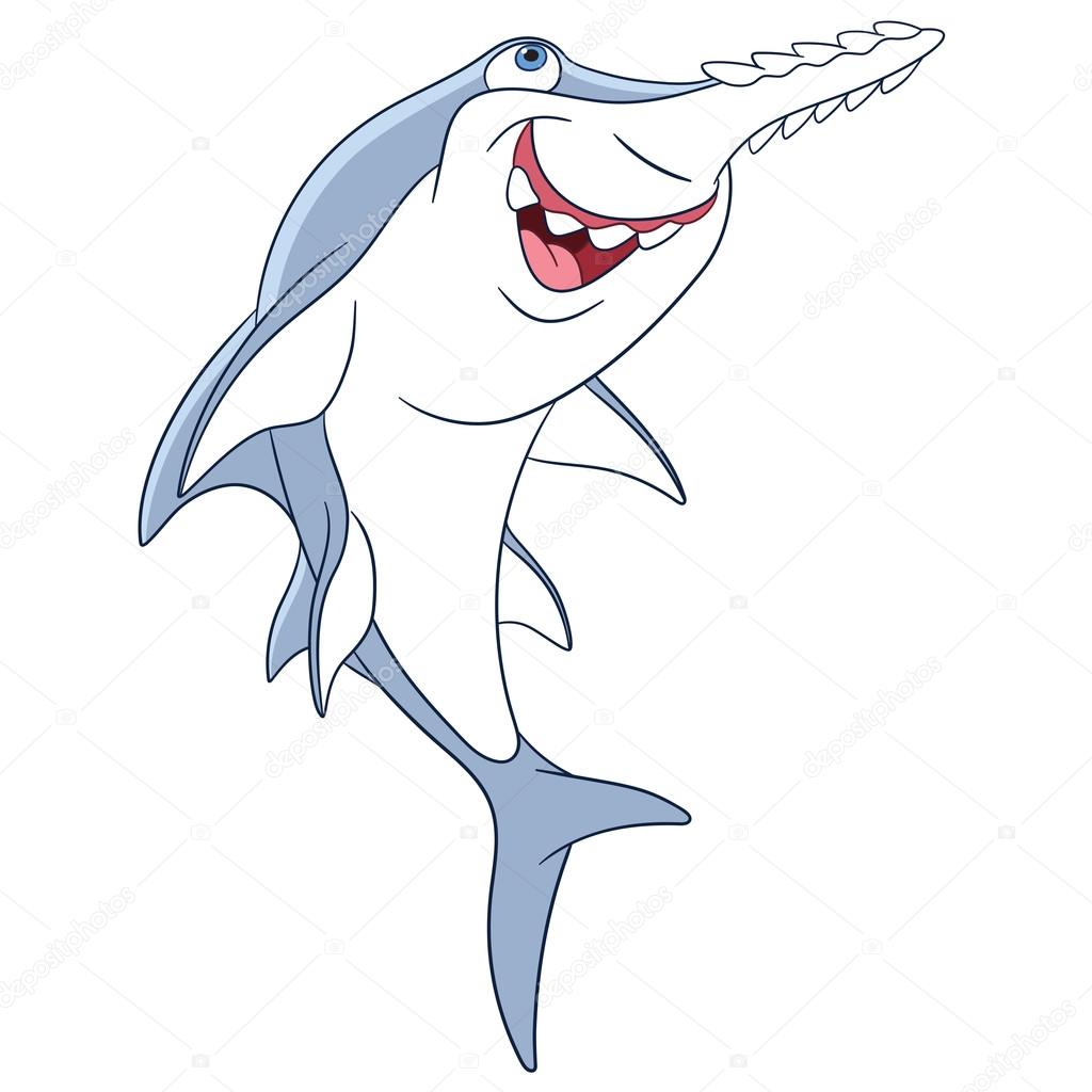 Cute cartoon sawfish Stock Vector Image by ©Sybirko #95465330