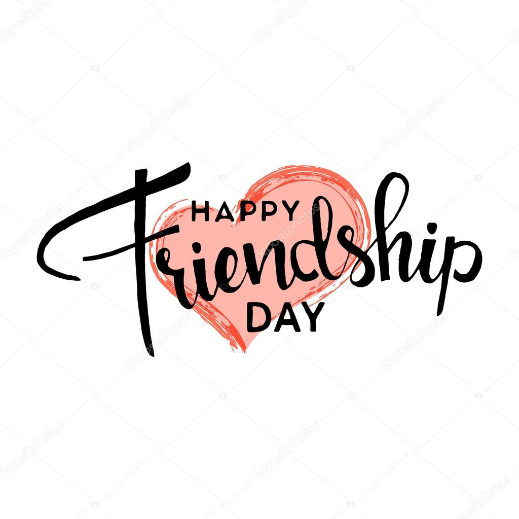 Feliz día de amistad dibujado a mano letras Vector de stock por ...